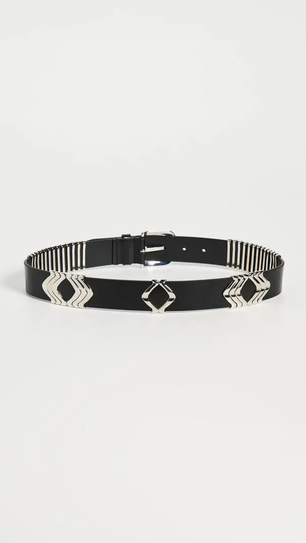 Isabel Marant Tehora Belt - Black/silver