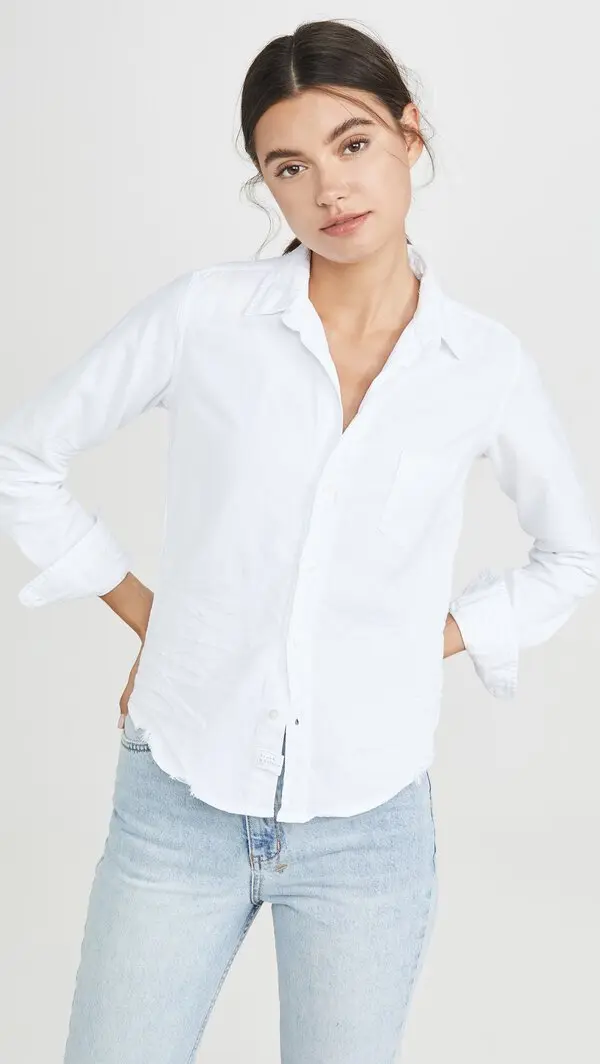 Frank & Eileen Barry Denim Button-down Shirt - White Denim
