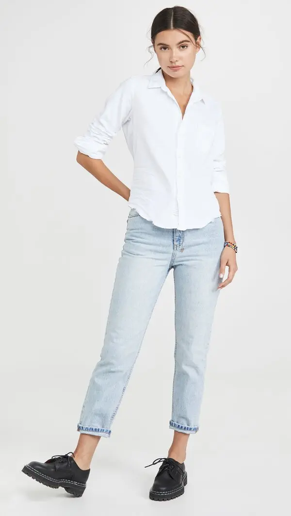 Frank & Eileen Barry Denim Button-down Shirt - White Denim