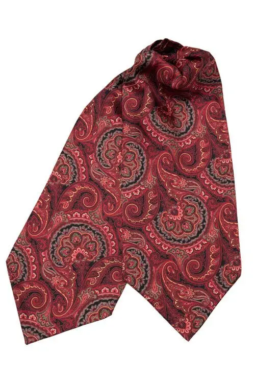 ELIZABETTA Bugatti Silk Ascot Cravat - Red