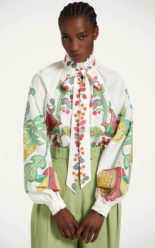 La DoubleJ Cerere Blouse Grenadilla Placed Cotton - Off White