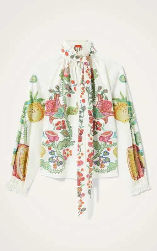 La DoubleJ Cerere Blouse Grenadilla Placed Cotton - Off White