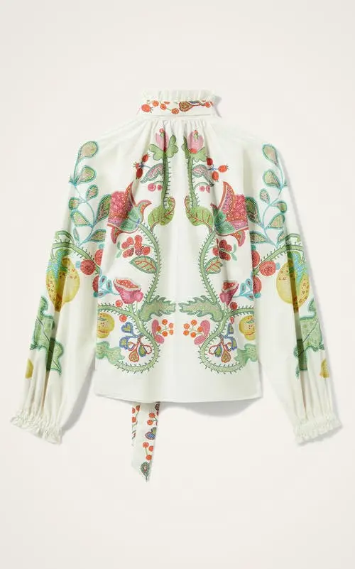 La DoubleJ Cerere Blouse Grenadilla Placed Cotton - Off White
