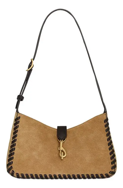 Rebecca Minkoff Megan Suede Shoulder Bag With Whipstitch Trim