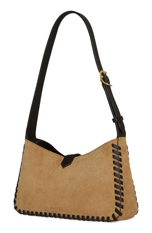 Rebecca Minkoff Megan Suede Shoulder Bag With Whipstitch Trim