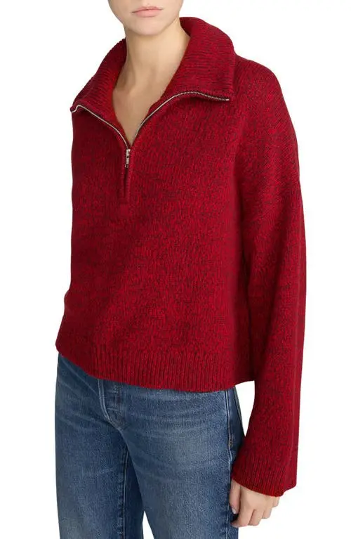 FRAME The Half Zip Marled Sweater