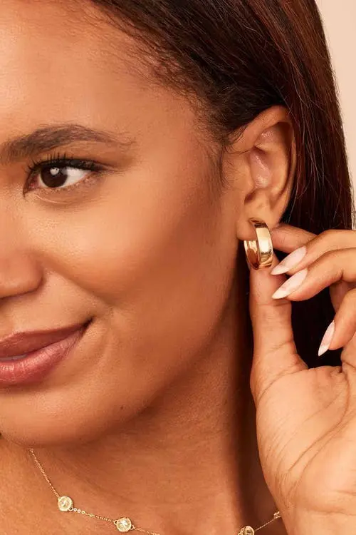 ORADINA 14k Midi Oval Hoops