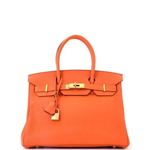 Hermès Birkin Handbag Togo With Gold Hardware 30 - Orange