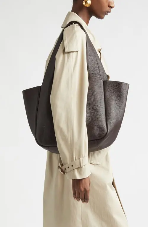 Saint Laurent Le 5 À 7 Bea Leather Tote - Marron Fonce
