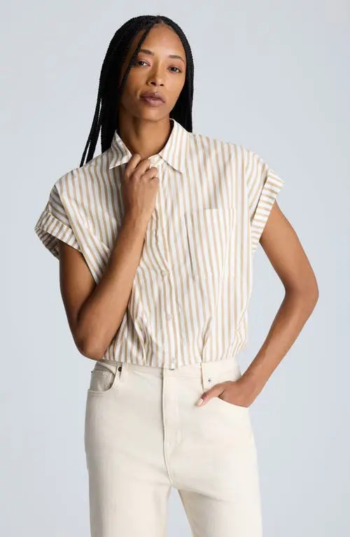 KENNETH COLE Oversized Striped Cotton Button-down Shirt
