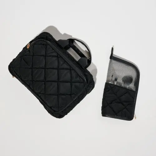 URBAN EXPRESSIONS Quilted Nylon Brush Holder With Mesh Compartment