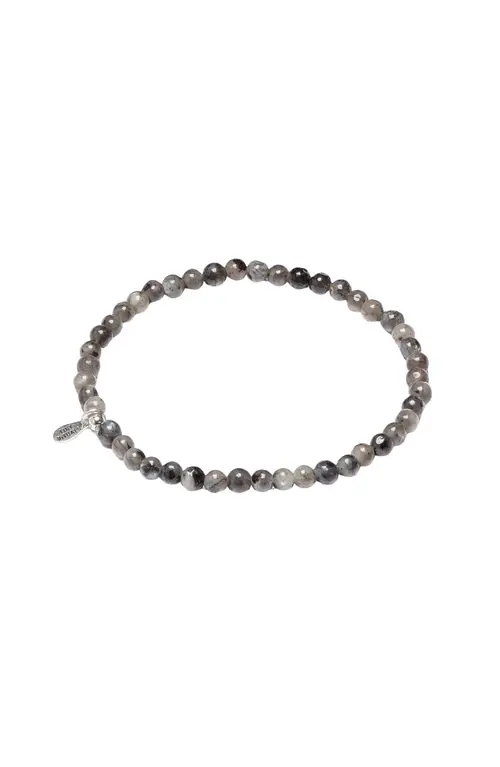 TINY RITUALS Larvikite Labradorite Beaded Bracelet - Black Labradorite