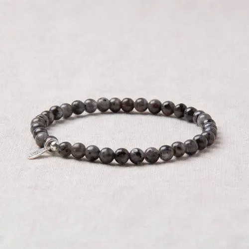 TINY RITUALS Larvikite Labradorite Beaded Bracelet - Black Labradorite