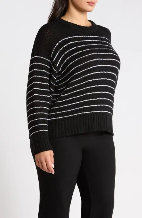 Eileen Fisher Striped Organic Cotton Crewneck Sweater