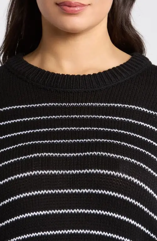 Eileen Fisher Striped Organic Cotton Crewneck Sweater