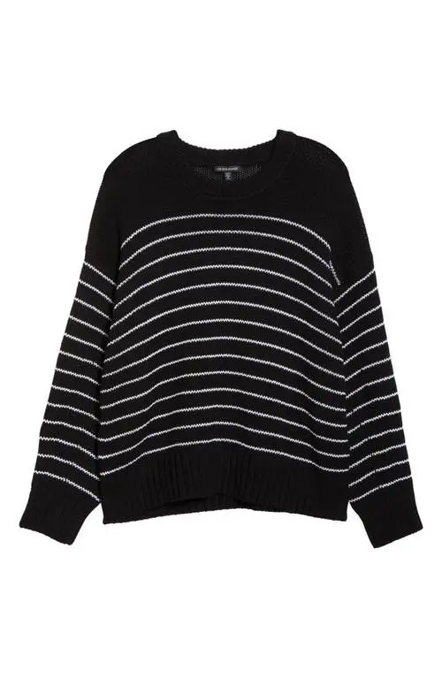Eileen Fisher Striped Organic Cotton Crewneck Sweater