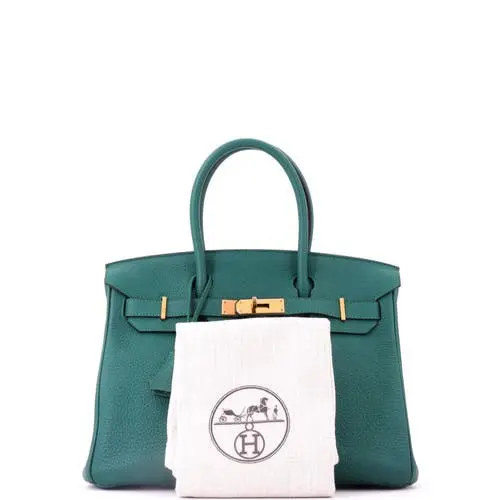 Hermès Birkin Handbag Togo With Gold Hardware 30 - Green