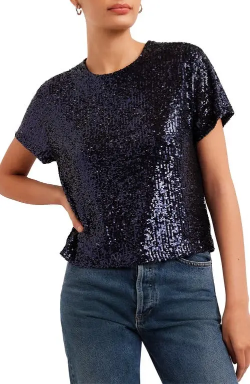 Fifteen Twenty Sequined Crewneck Top