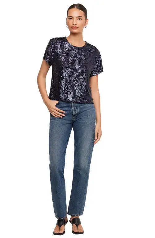 Fifteen Twenty Sequined Crewneck Top