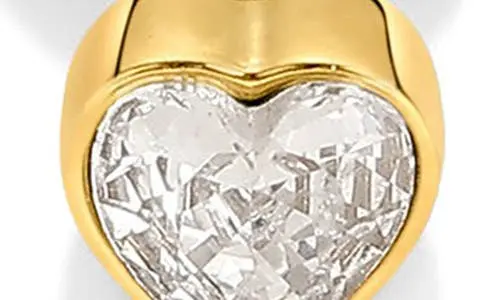D.LOUISE Heart Stud Earrings With Pavé Crystals