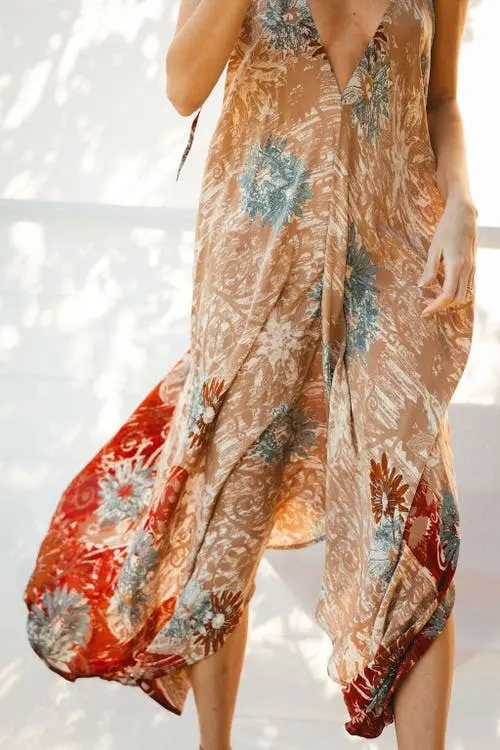 SUN CHILD Classic Silk Dress Morgan