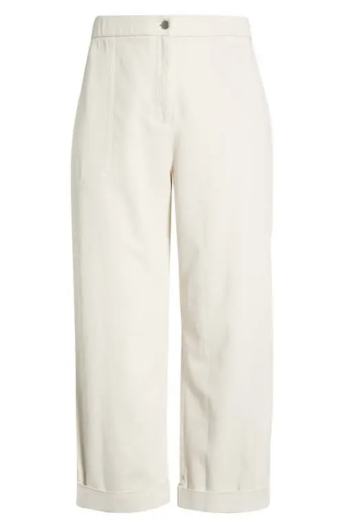Eileen Fisher Organic Cotton Ankle Straight Leg Pants - Plaster
