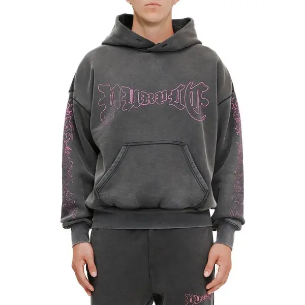 PURPLE BRAND Logo Cotton Graphic Hoodie