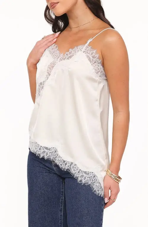 PETAL & PUP Asymmetrical Lace Trim Satin Camisole