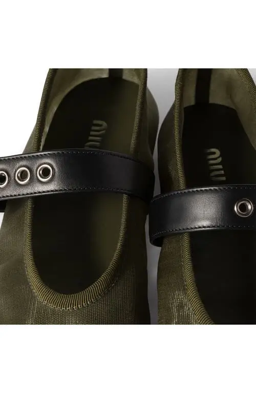 Miu Miu Mary Jane Ballet Flat - Oliva