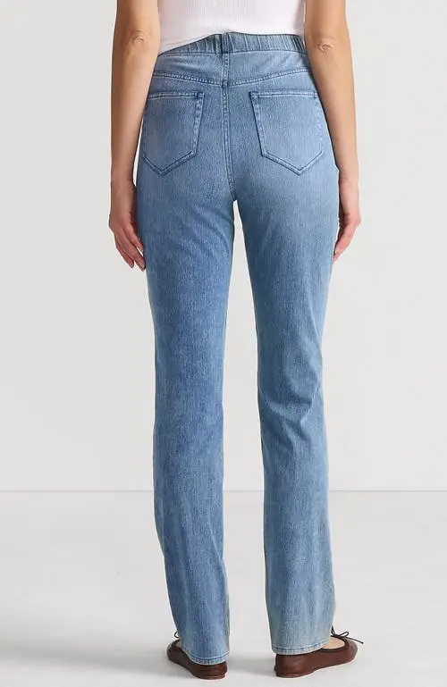 LANDS' END Starfish High Rise Knit Denim Straight Jeans
