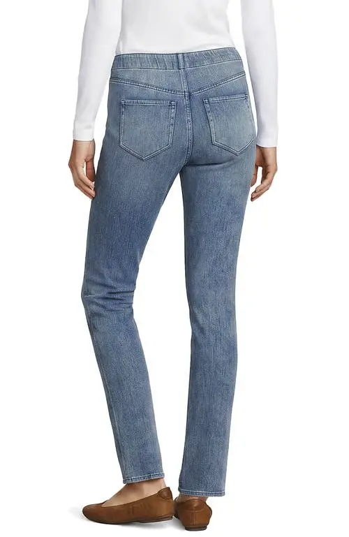 LANDS' END Starfish High Rise Knit Denim Straight Jeans