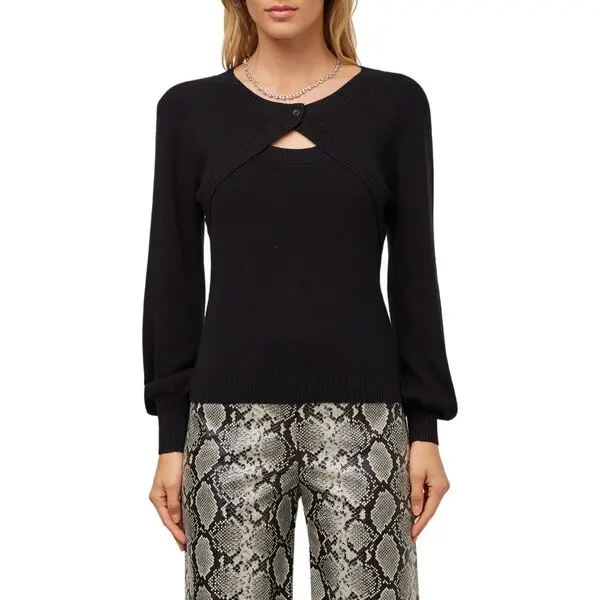 Fifteen Twenty Amelia Bolero Shrug Sweater - Black