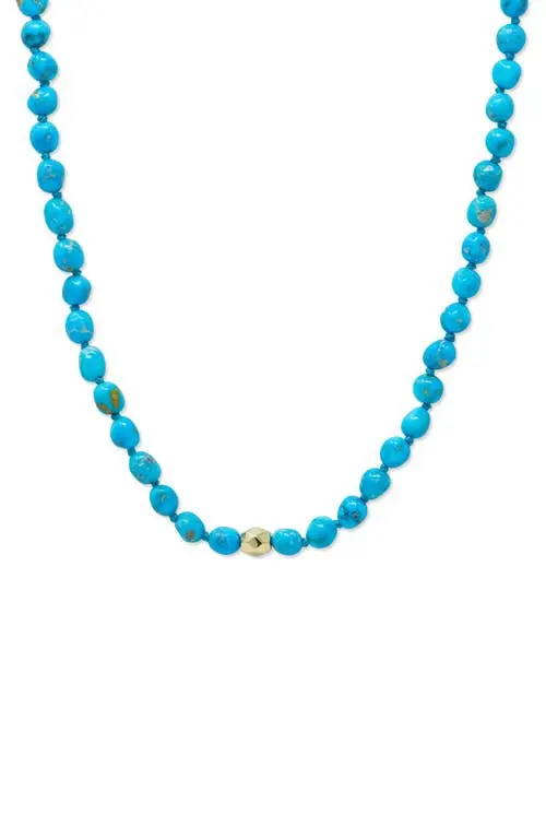 Anzie Bohemian Necklace With And Gold Accent - Turquoise