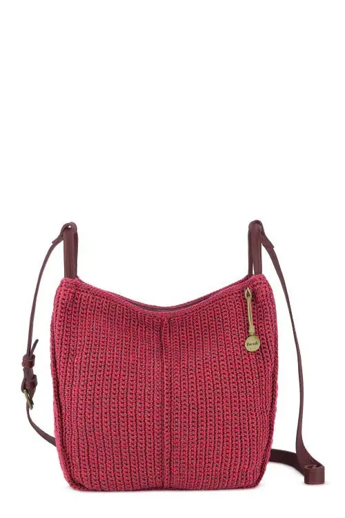 THE SAK Los Feliz Crochet Crossbody Bag - Black Cherry Static