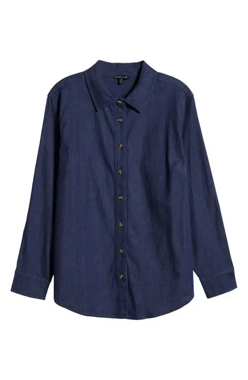 Universal Standard Chambray Button-up Shirt - Dark Indigo