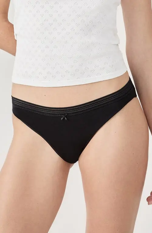 ETAM Jack 3-pack Lace Trim Cotton Blend Bikini Panties - Black