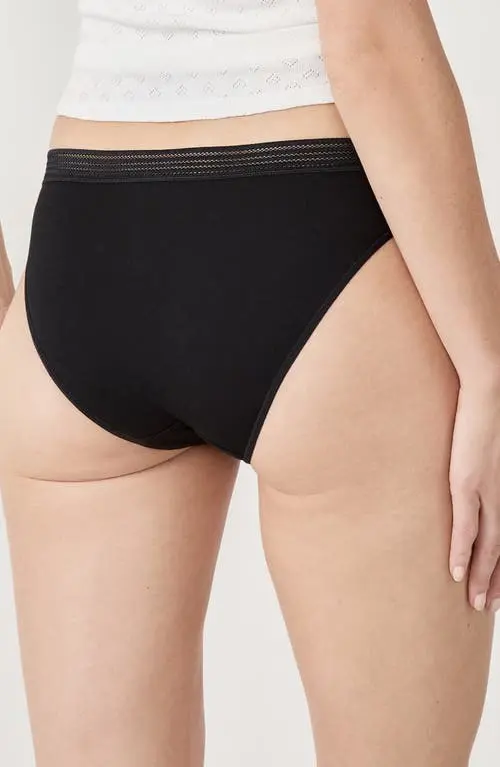 ETAM Jack 3-pack Lace Trim Cotton Blend Bikini Panties - Black
