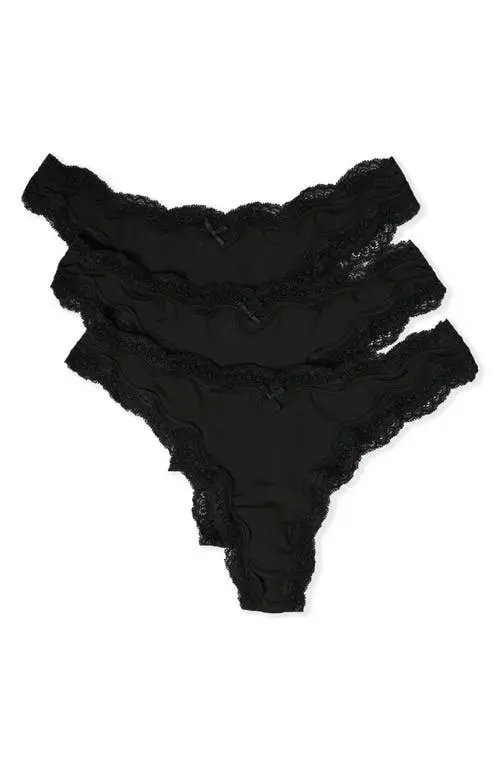ETAM Jim Micro 3-pack Thongs - Black