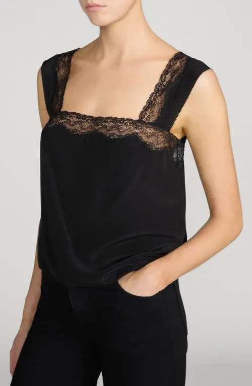 FRAME The Chandelier Lace Trim Silk Camisole