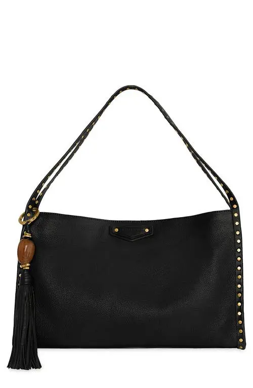 Rebecca Minkoff Dylan Leather Shoulder Bag With Studs And Tassel Charm - Black