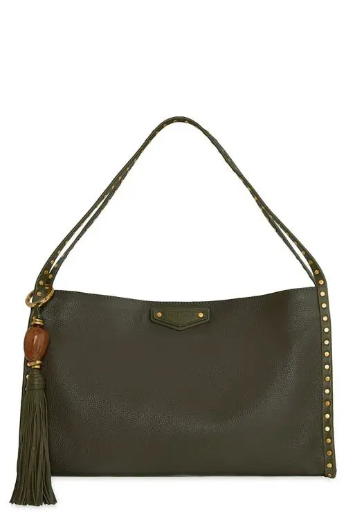 Rebecca Minkoff Dylan Leather Shoulder Bag With Studs And Tassel Charm - Olive