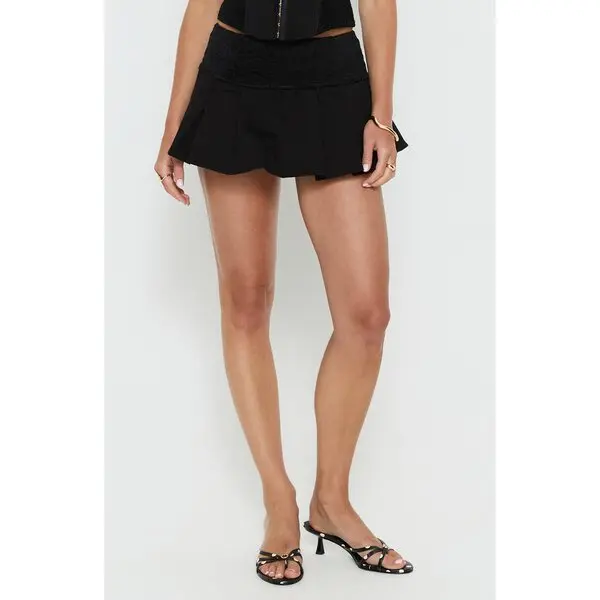 Princess Polly Amoure Pleated Micro Skort - Black