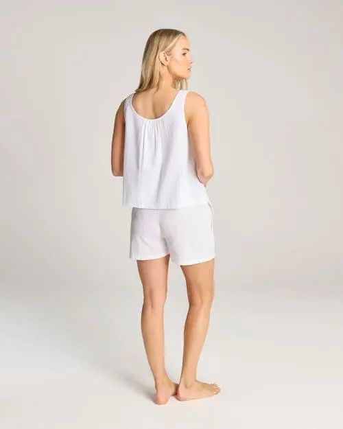 NUDEA The Seersucker Button Cami Top - White