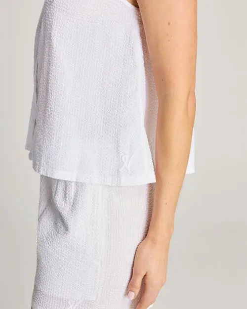 NUDEA The Seersucker Button Cami Top - White