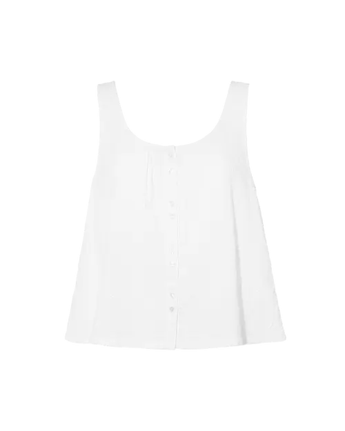 NUDEA The Seersucker Button Cami Top - White