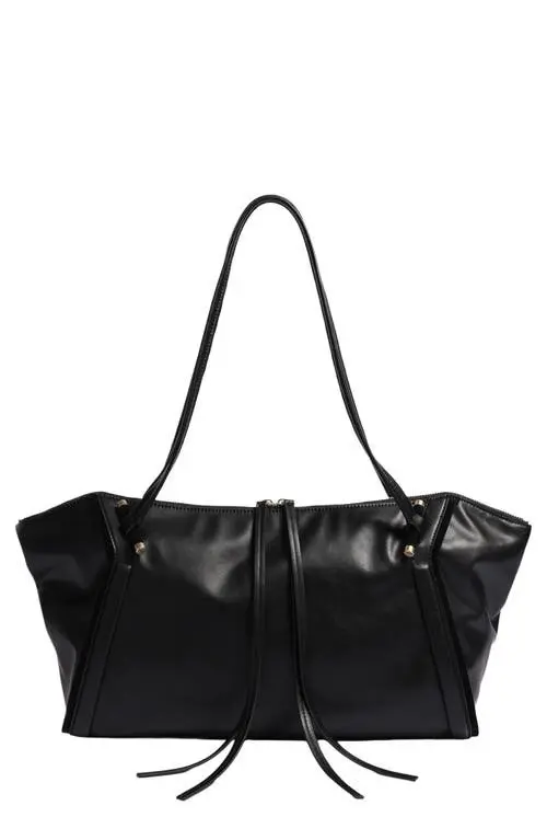 KENNETH COLE Highline Top Zip Leather Tote - Black