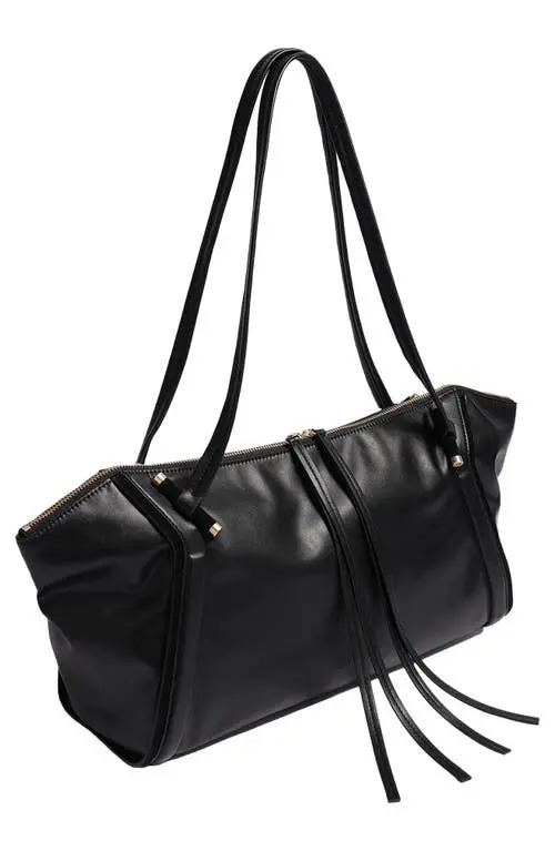 KENNETH COLE Highline Top Zip Leather Tote - Black
