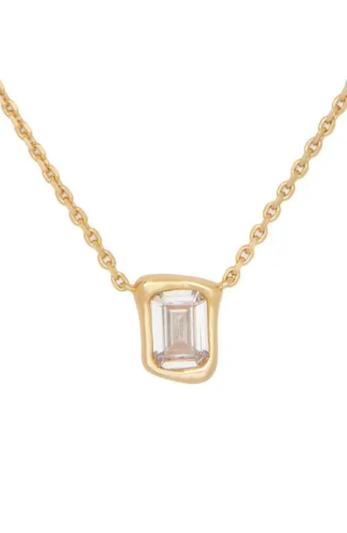 Kate Spade New York Molten Glass Pendant Necklace - Clear/ Gold