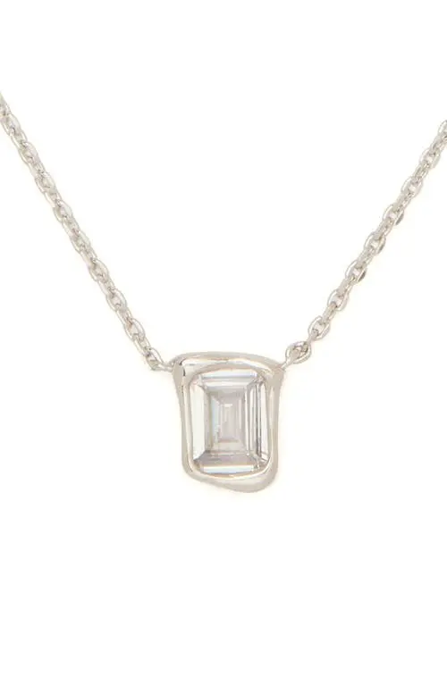 Kate Spade New York Molten Glass Pendant Necklace - Clear/ Silver