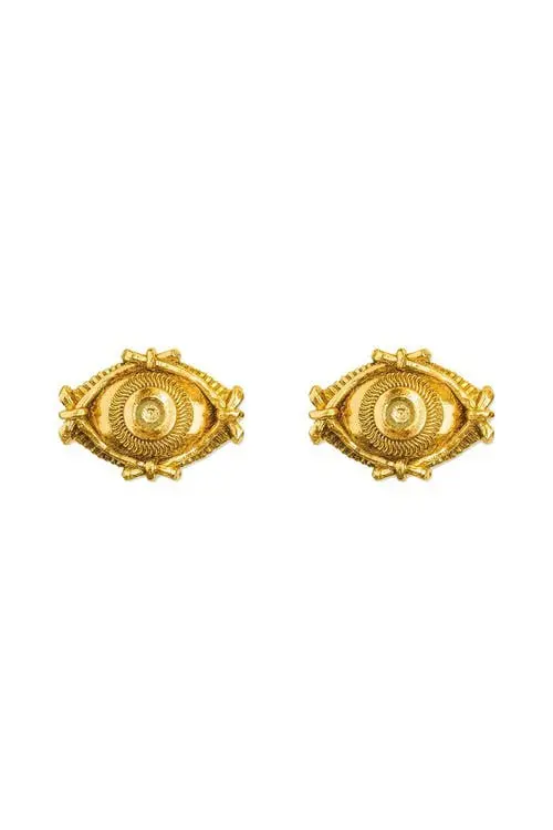 ASTOR & ORION Evil Eye Stud Earrings - Gold